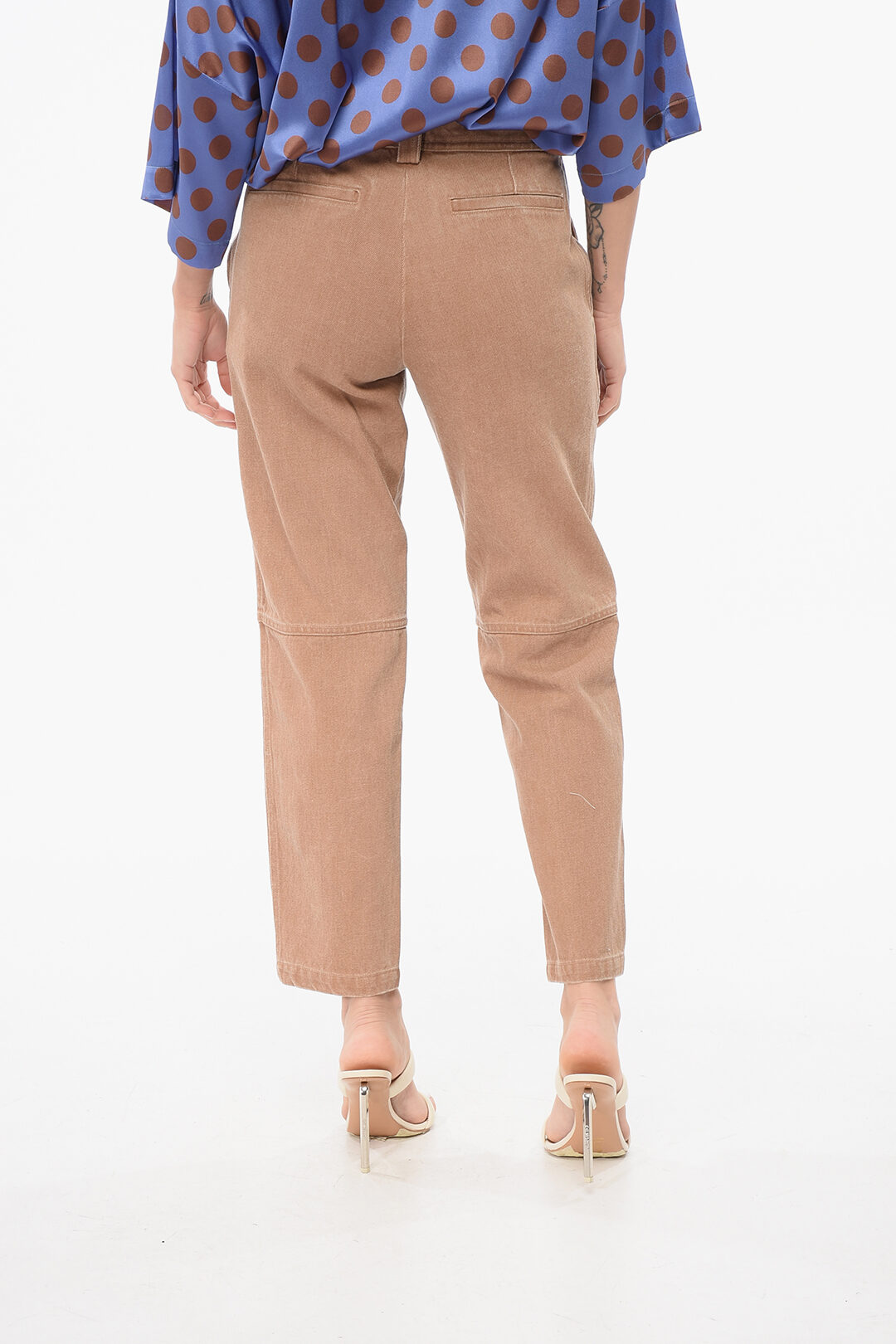 Yves Salomon YS ARMY Denim Chinos Pants with Transversal Stitchings ...