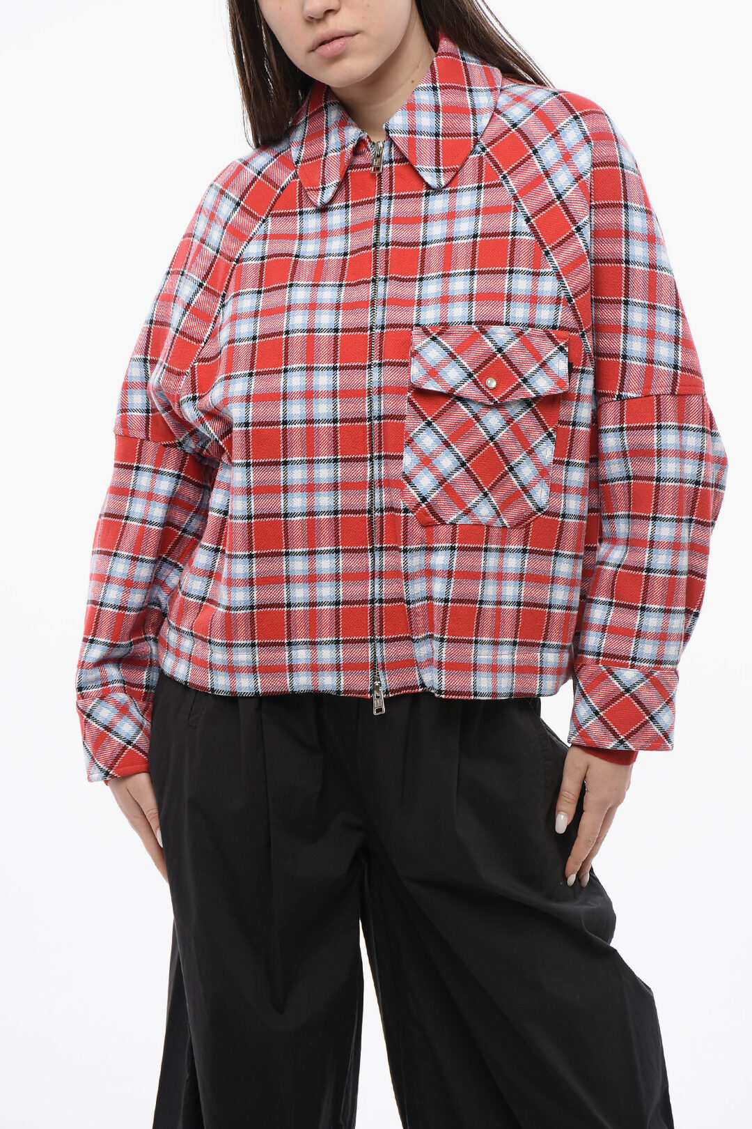 Woolrich Zipped Checkered TIMBER Overshirt women - Glamood Outlet
